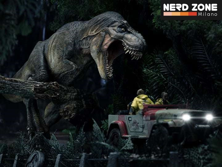IRON STUDIOS - Jurassic Park Demi Art T-Rex Attacks 1/20 Statue – NERD ...