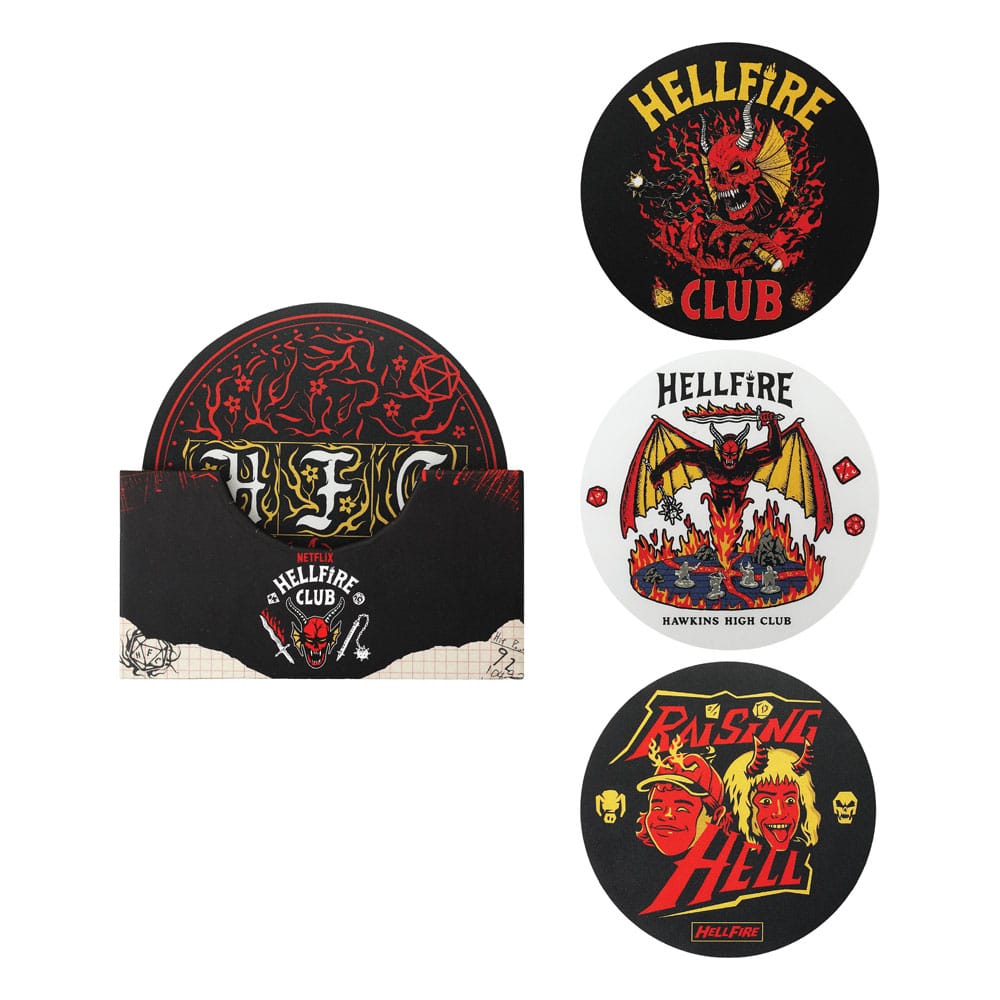 Stranger Things Coaster 4-Pack Hellfire Club – NERD ZONE Milano