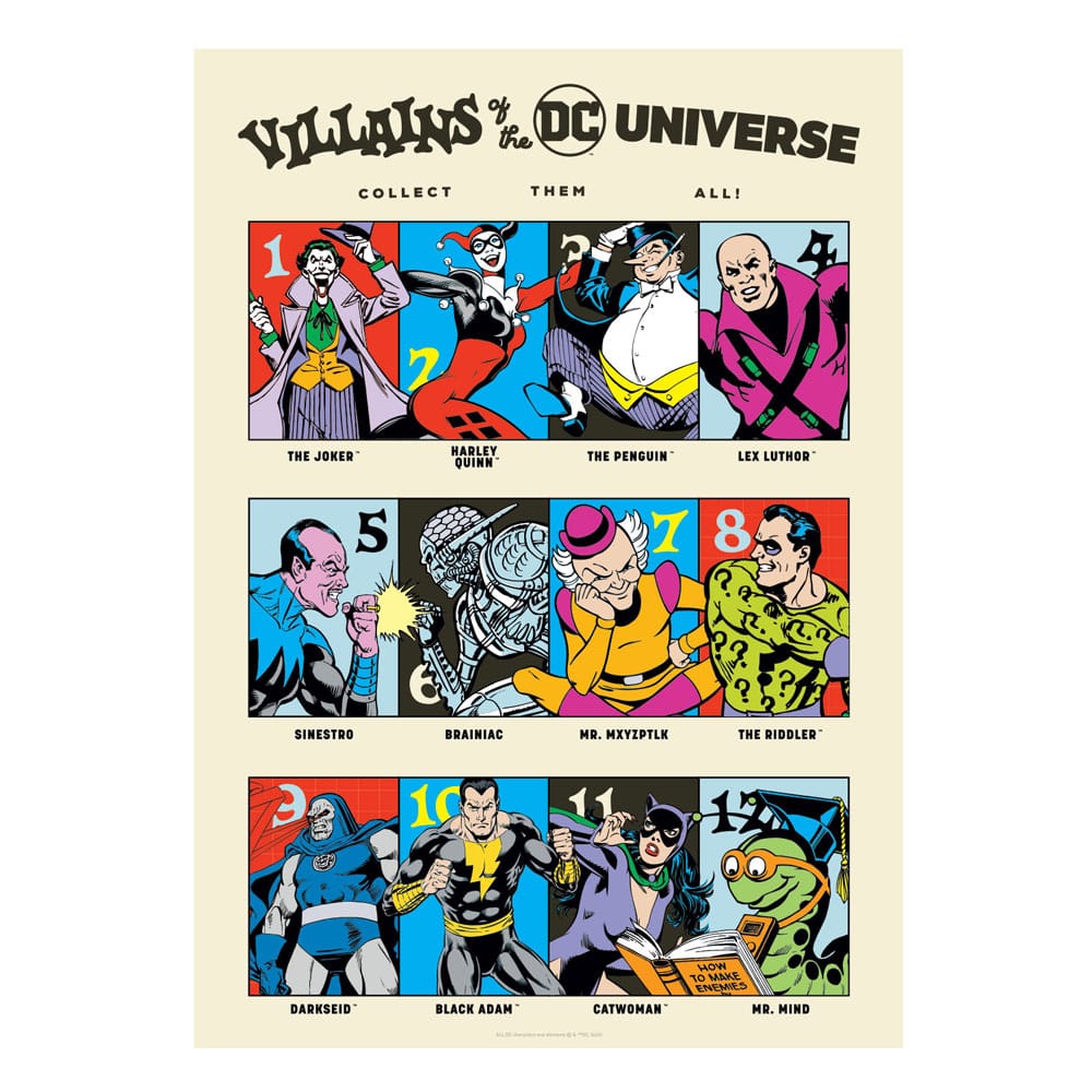 DC Comis Art Print 90th Anniversary Villains Limited Edition 42 x 30 c ...