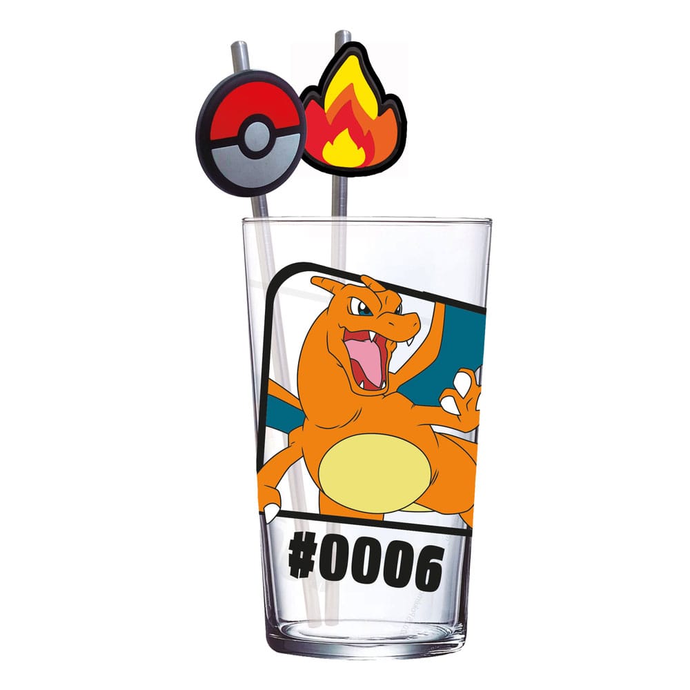 PRE ORDINE - Pokémon Glass Tumbler with Straws Charizard 480 ml – NERD ...
